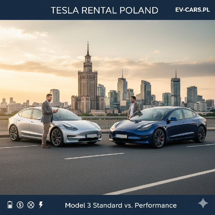 Tesla Model 3 Rental Poland: Standard vs. Performance. Electric Car ...